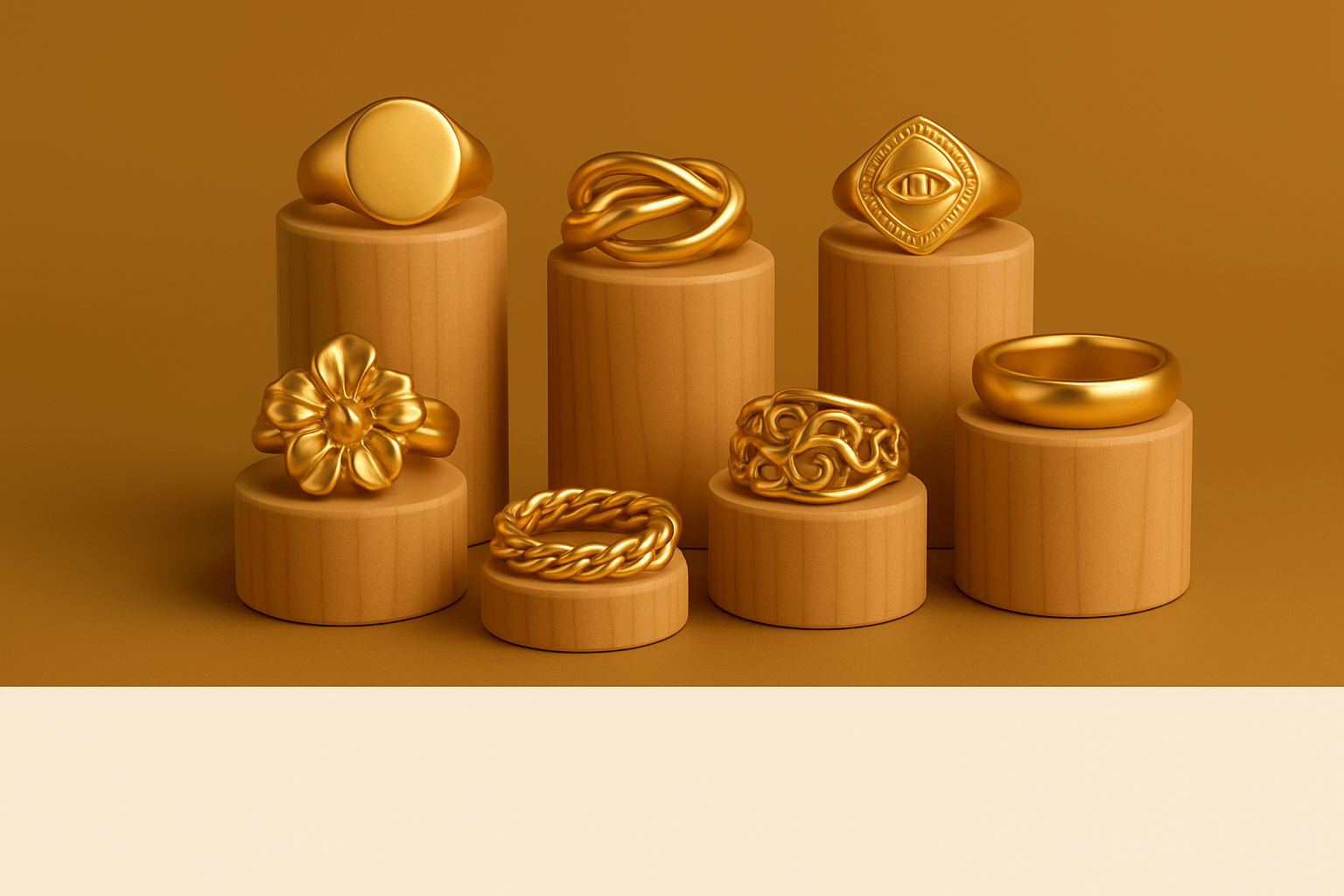 Gold Rings - 18K Gold Plated Crystal & Pearl Designs | Collection 9 ...